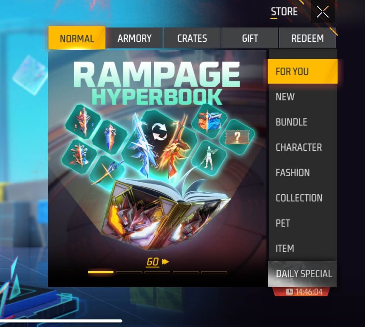 Free Fire Rampage Hyperbook: Collect these Color Changing Items - Free ...